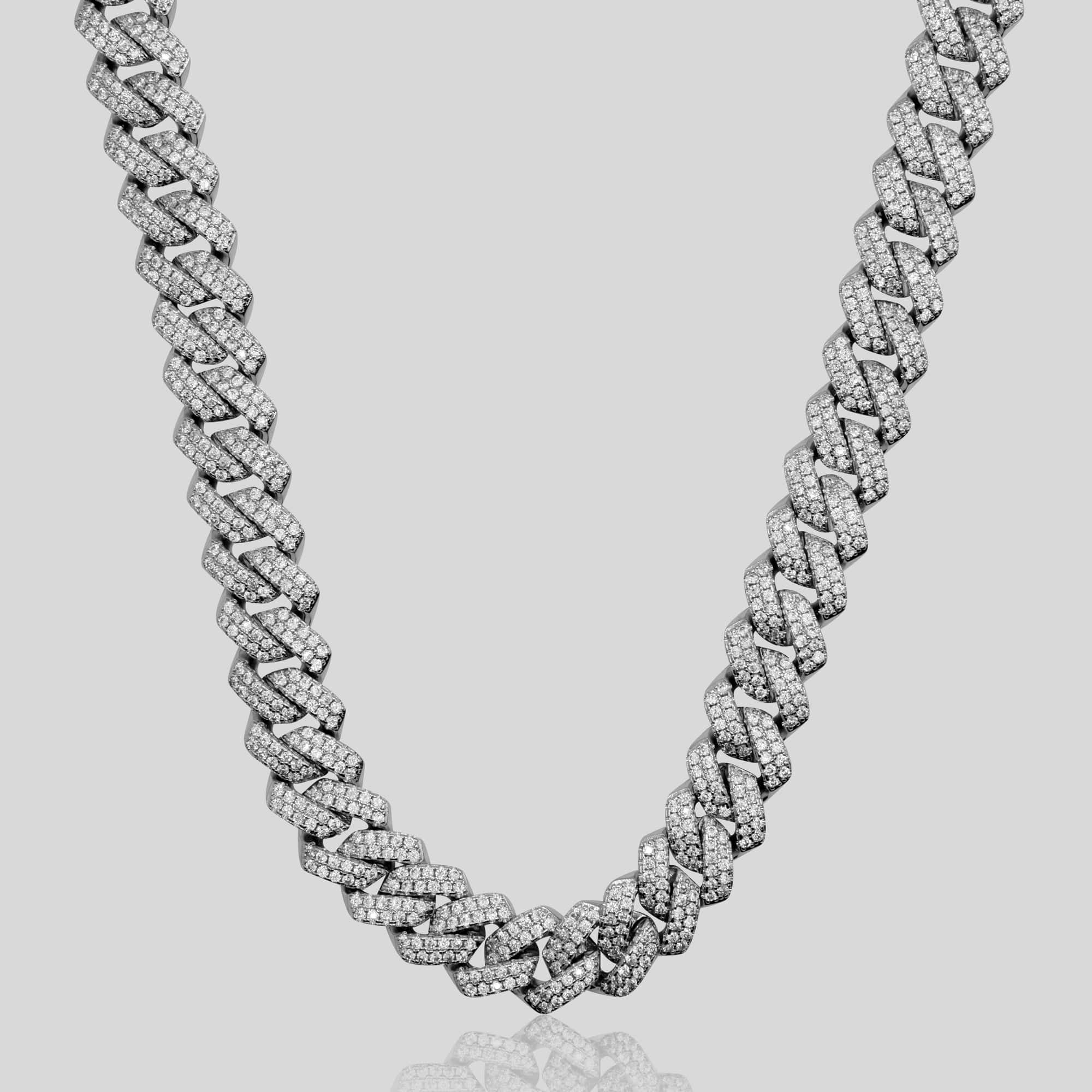 Prong Link Chain (white gold) 13mm